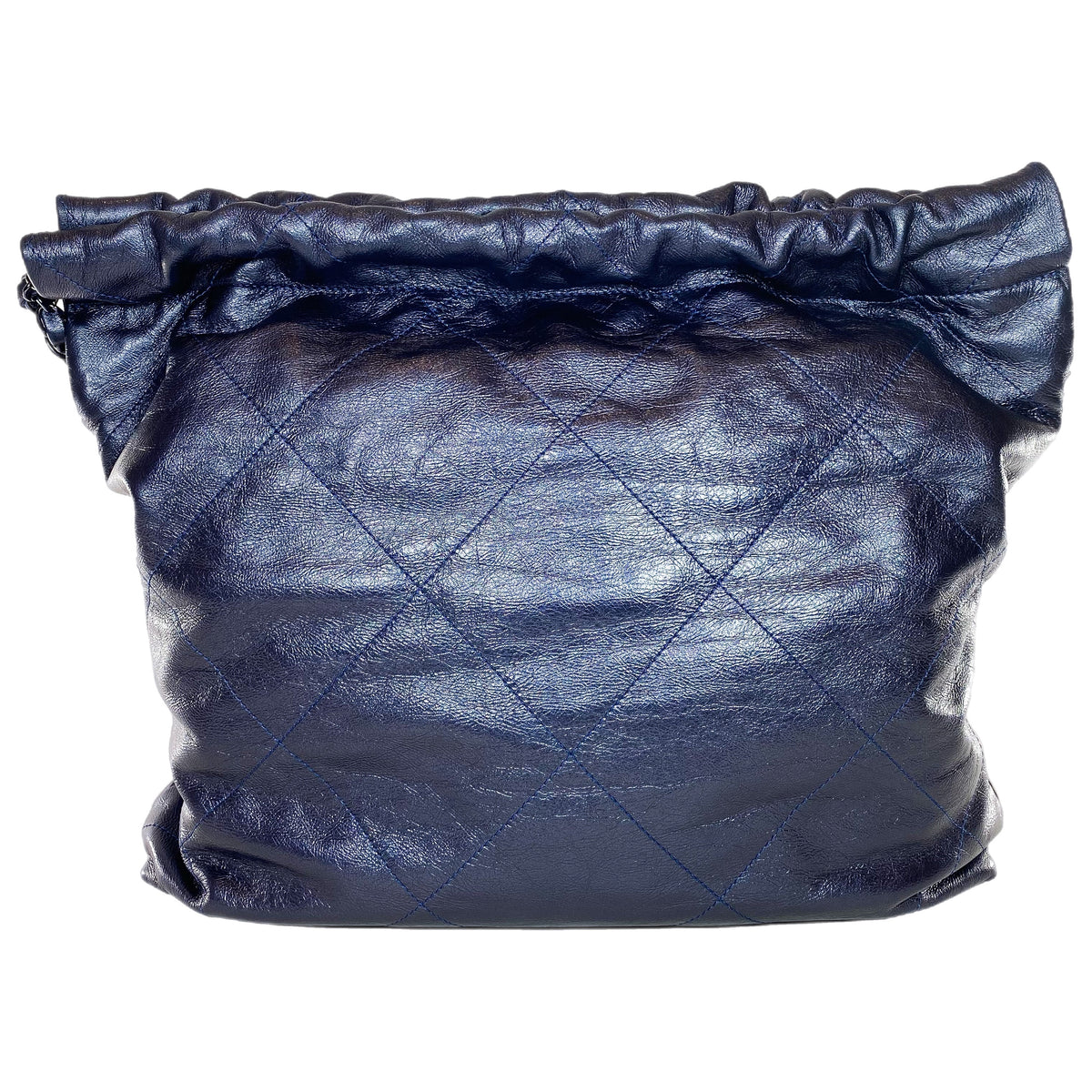 Chanel 22 Quilted Metallic Navy Blue | Consign of the Times