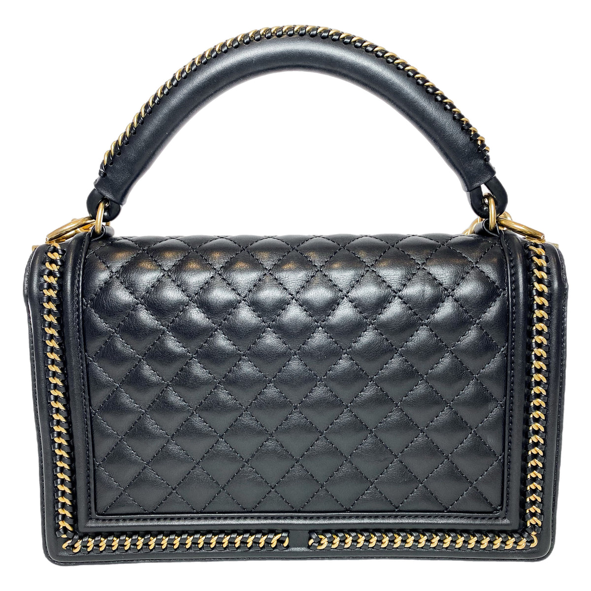 Chanel Black New Medium Chain Around Top Handle Boy Bag | Consign of ...