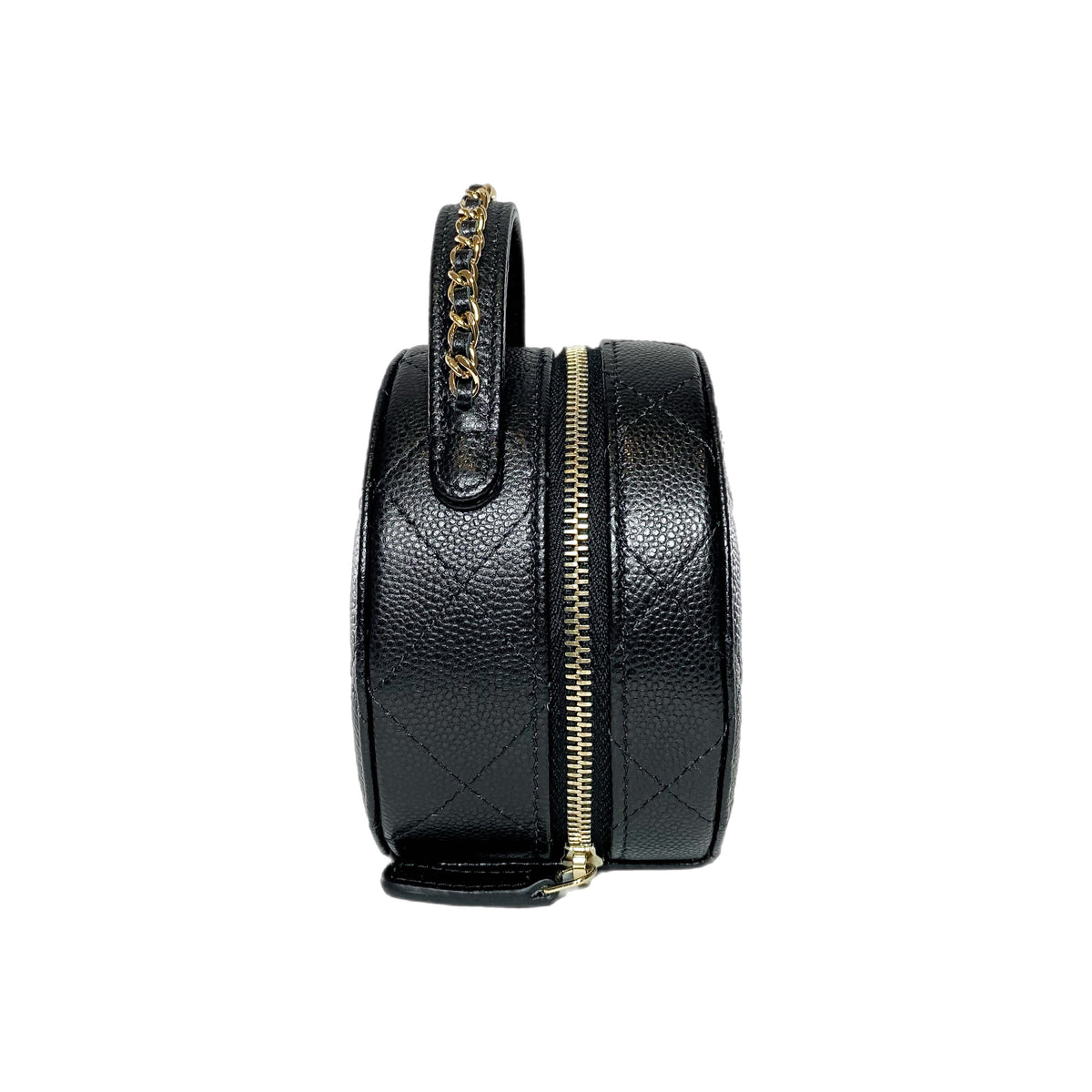 Chanel Black Round Top Handle Jewelry Box | Consign of the Times
