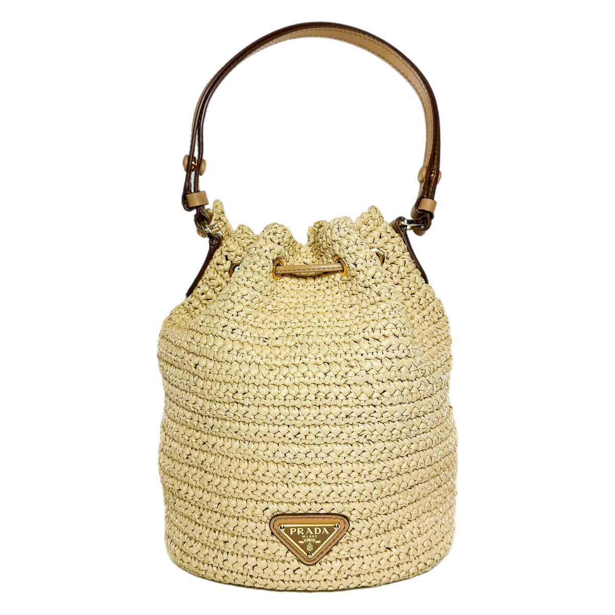 Prada Raffia Crossbody Bucket Bag | Consign of the Times